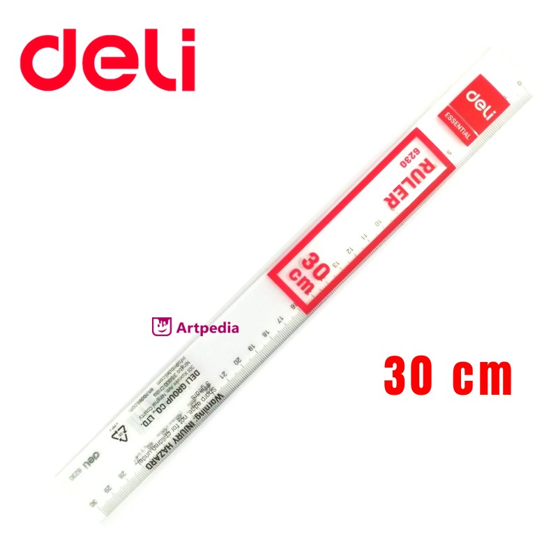 Jual Deli E6230 PS Ruler 30cm / Penggaris Deli Panjang 30cm - Penggaris ...