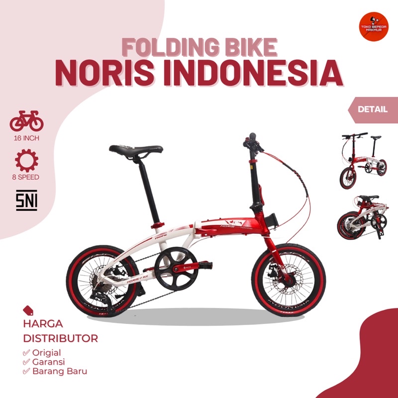 Jual Sepeda Lipat Folding Bike Pacific Noris Special Edition ( Indonesia merdeka ) 16 inch ...