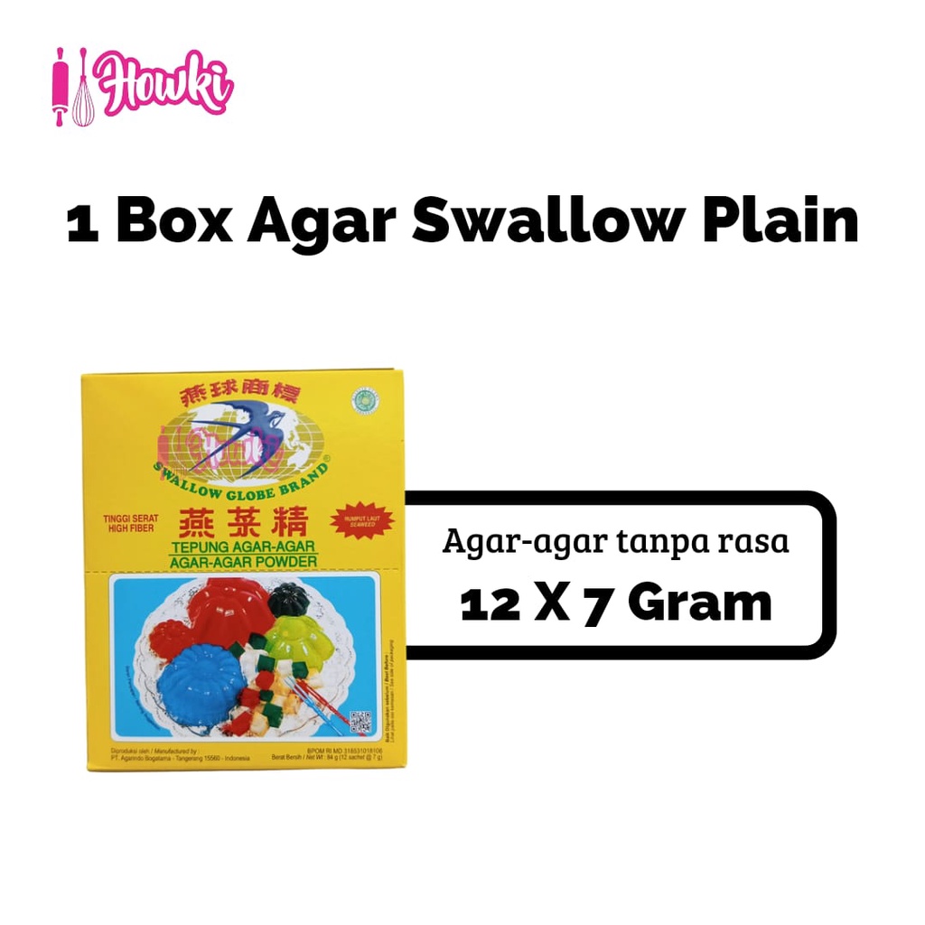 Jual Agar-agar Swallow Rasa Plain 1 Box ( 12x7gr) | Shopee Indonesia