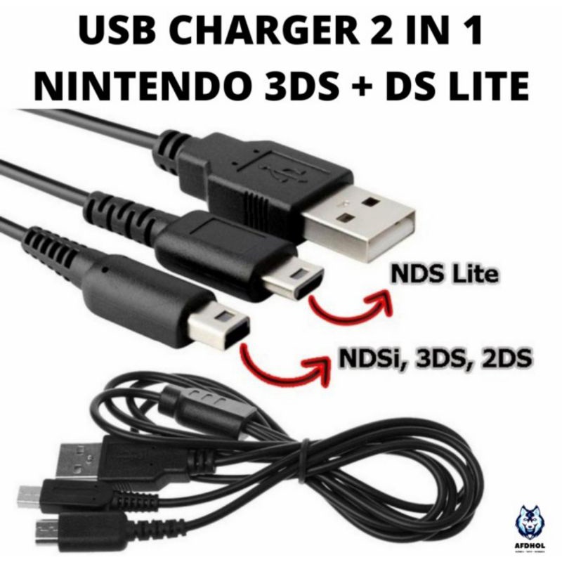 Jual KABEL 2IN1 USB CHARGER NINTENDO 3DS 2DS DSI DS LITE NDS LITE 3DSXL NEW 3DS XL LL KABEL DATA ...