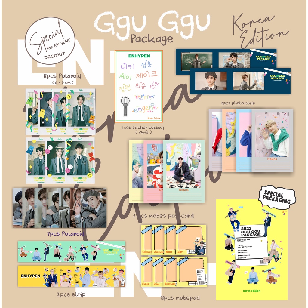 Jual Fankit Enhypen Ggu Ggu Package Special for ENGENE Jay Jake Sunghoon Niki Jungwon Sunoo ...