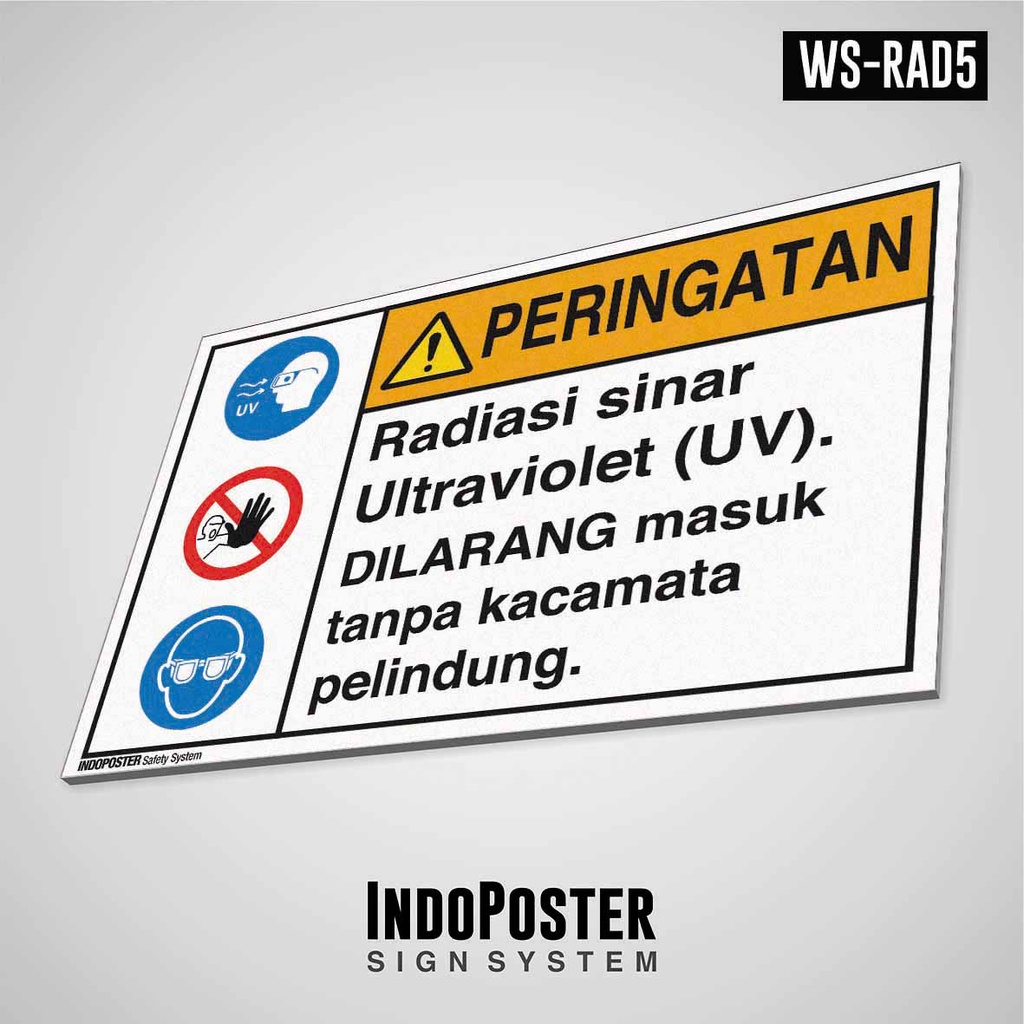 Jual Safety Sign Rambu K3 PVC ANSI Bahaya Radiasi Ultraviolet Wajib ...