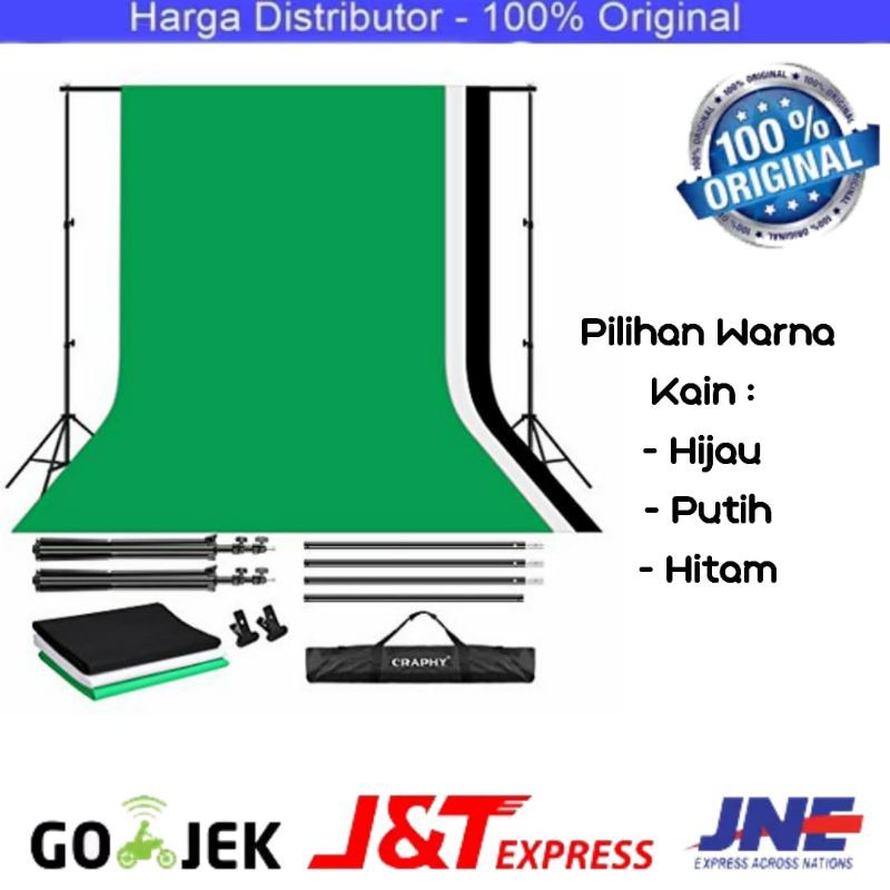 Jual Paket Stand Background Foto Studio Lighting Video Plus Kain ...