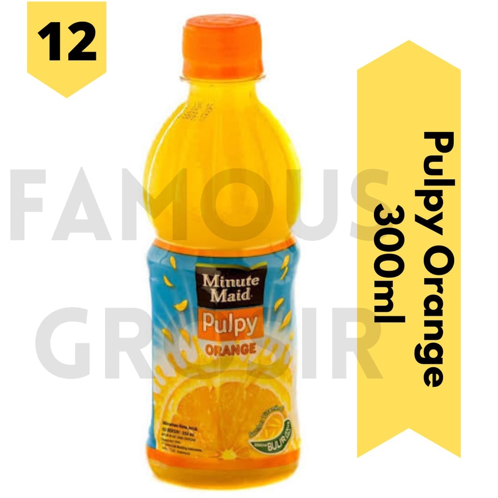 Jual Minute Maid Pulpy Orange Botol 300 ml 1 Karton isi 12 Botol ...