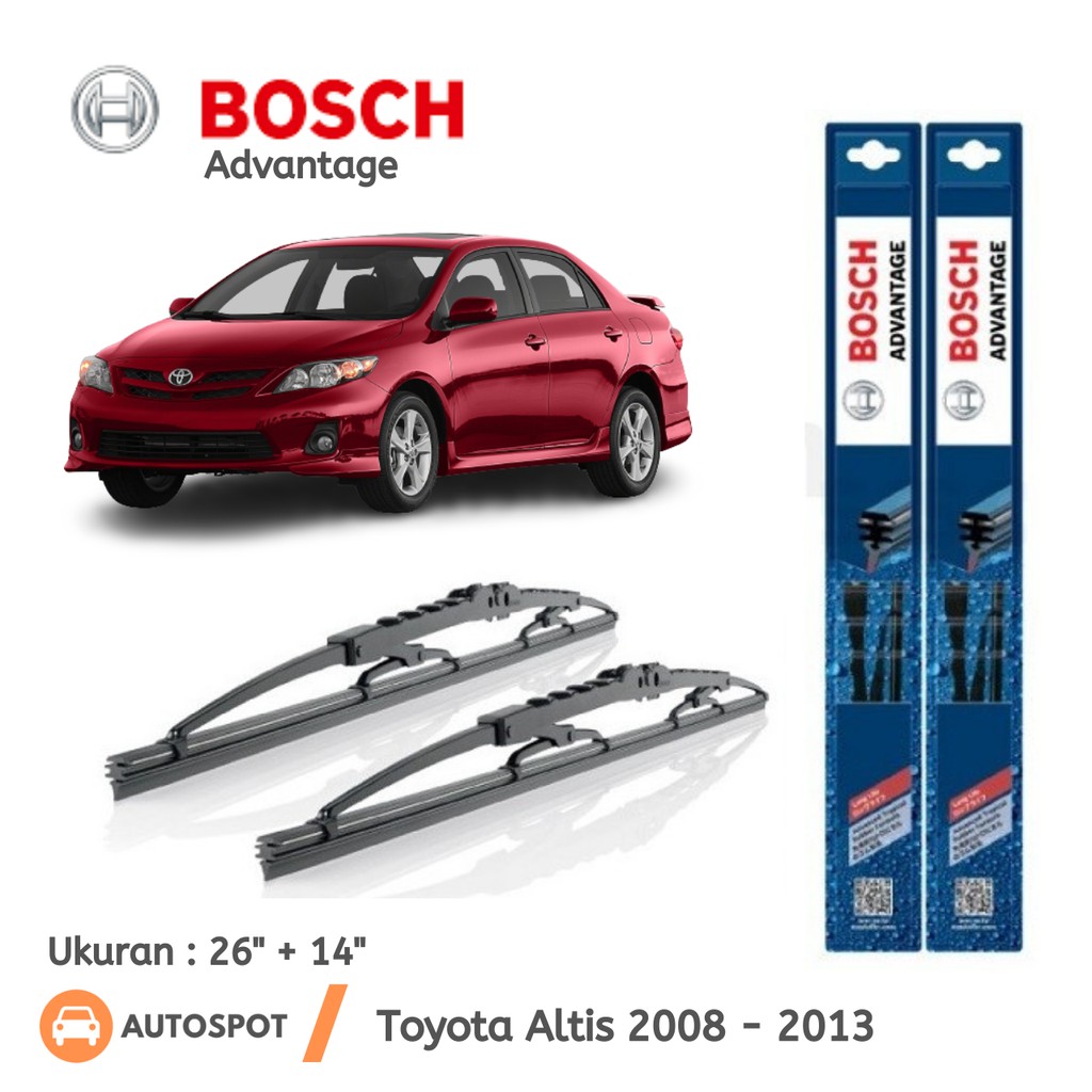 Jual Wiper Depan Mobil Toyota Altis 2008 - 2013 Sepasang Bosch Advantage ( 26" + 14" ) | Shopee ...