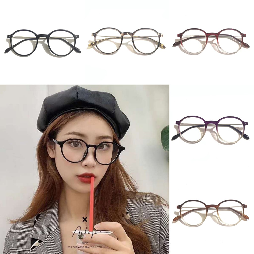 Jual Frame kacamata Metal Round Sunglasses Anti Radiasi Lensa Transparan / Kacamata Wanita ...