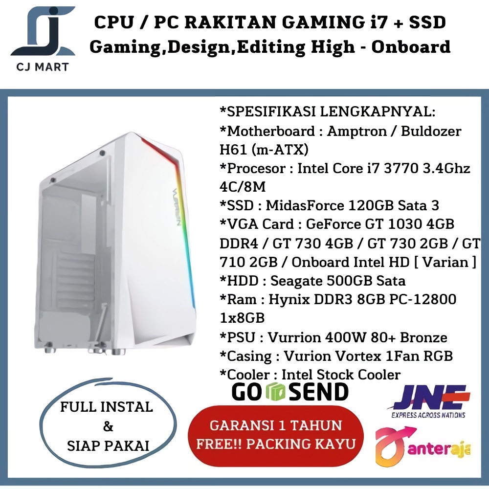 Jual CPU / PC RAKITAN GAMING i7 + SSD Cocok buat Gaming,Design,Editing ...