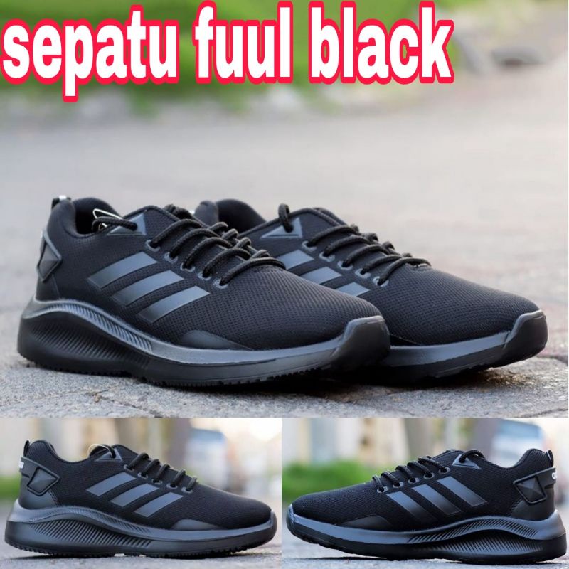 Jual Back Too School Sepatu Sekolah Full Black /Sepatu Sport /Sepatu ...