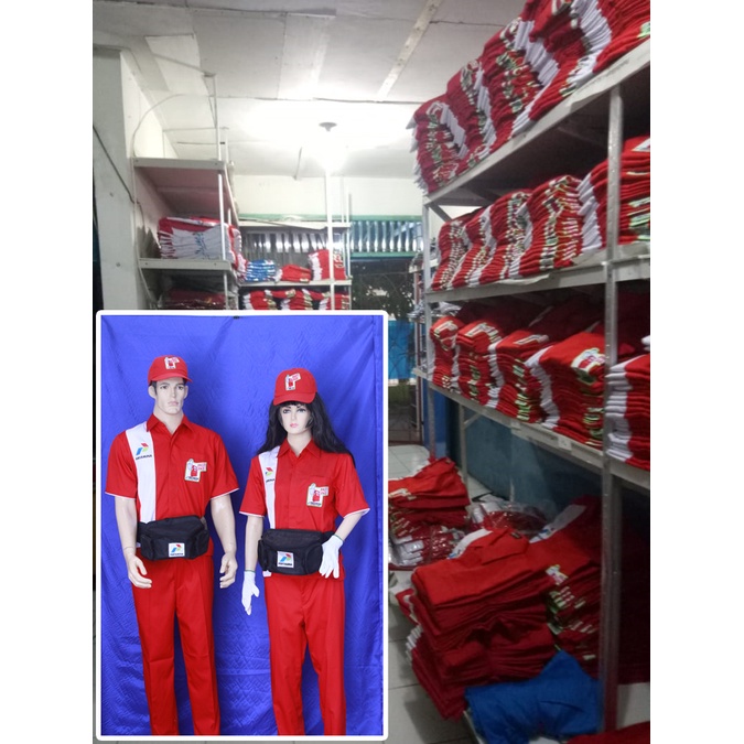 Jual SERAGAM SPBU 1 SET DENGAN TAS, TOPI, RP.192000 PERTAMINA PASTI ...