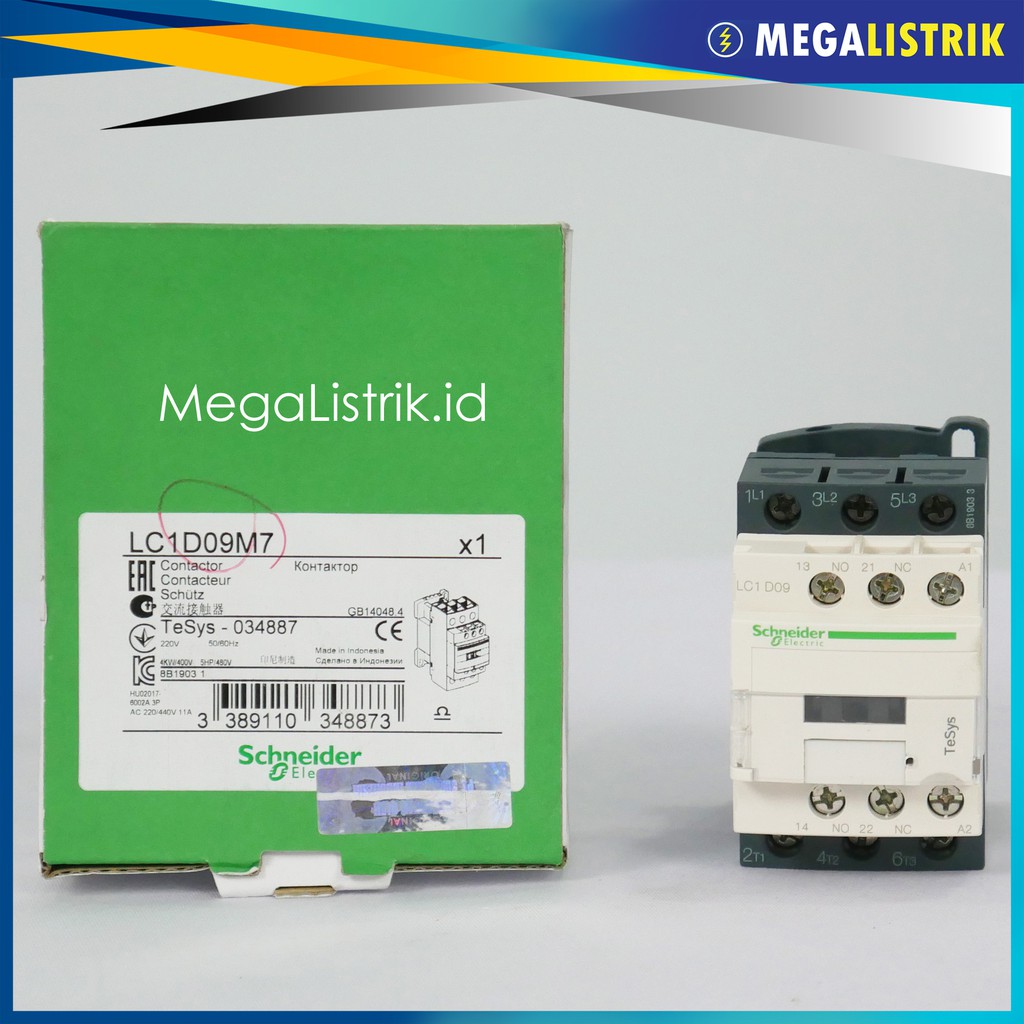 Jual SCHNEIDER KONTAKTOR LC1D09 220V / CONTACTOR TESYS D LC1D09M7 ...