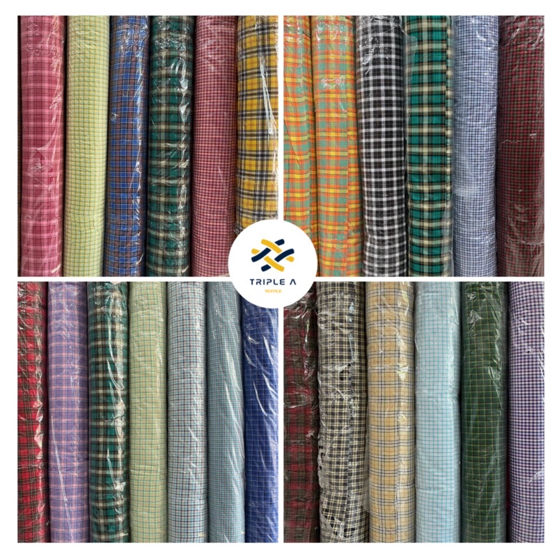 Jual KAIN KATUN TARTAN KOTAK KOTAK SERAGAM 1/2 METER TERMURAH || KAIN ...