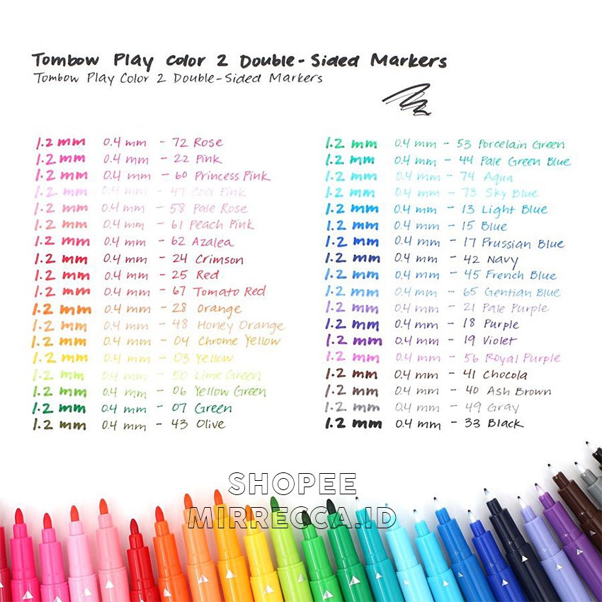 Jual TOMBOW PLAY COLOR 2 DOUBLE-SIDED MARKER PEN | Shopee Indonesia