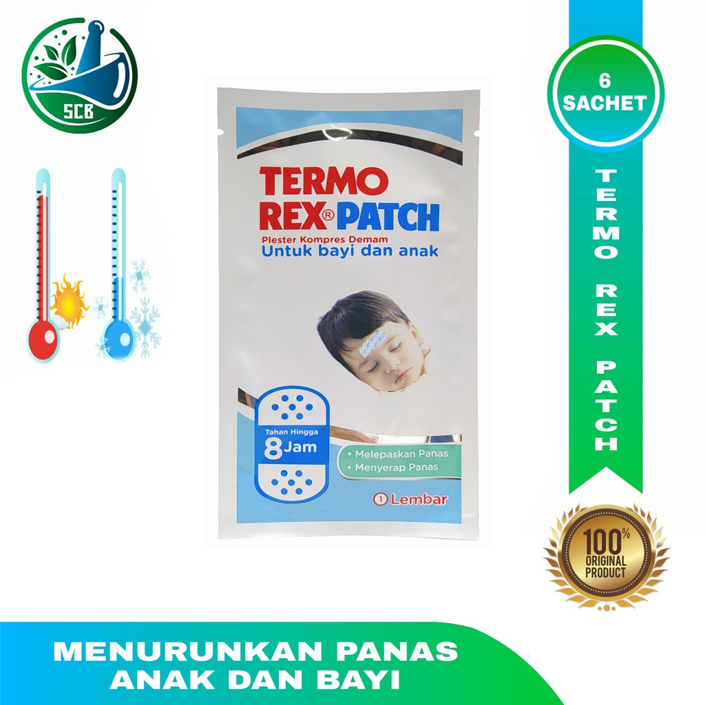 Jual Termo Rex Patch - Termorex - Plester kompres demam untuk bayi dan ...