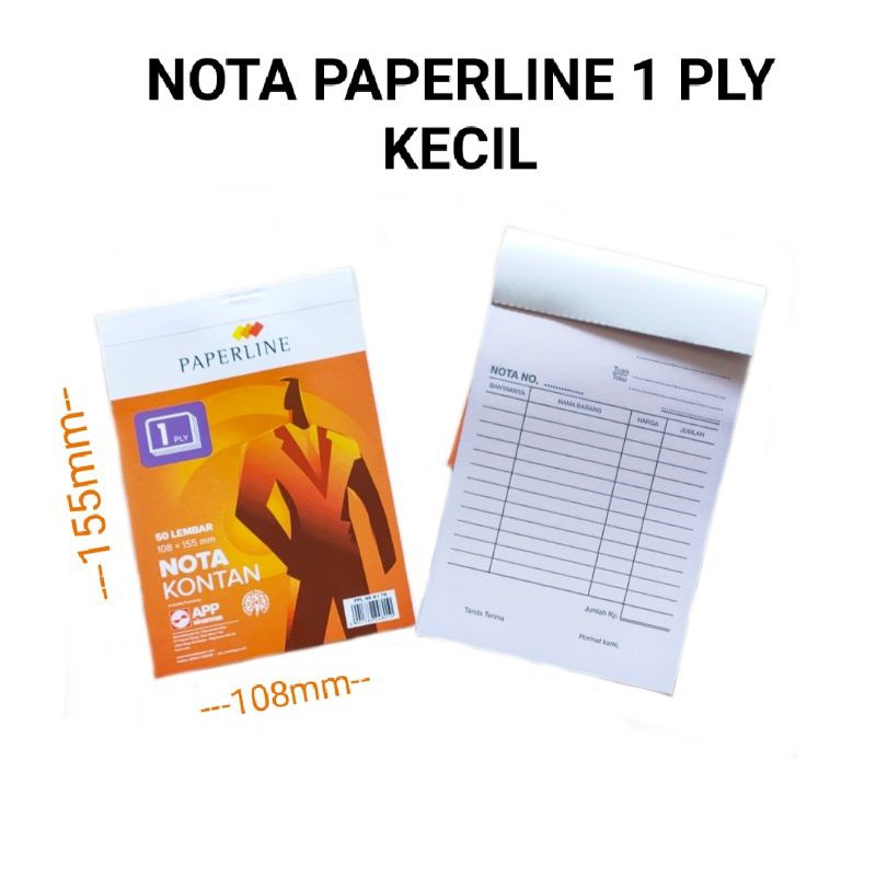 Jual Buku Nota Kontan Paperline Kecil 1 Ply NCR / Nota Kontan 1 Rangkap ...