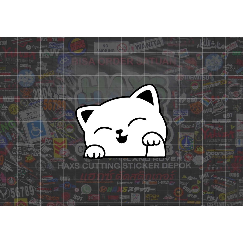 Jual Cutting Sticker Kucing Cute 8 Cm Untuk Kaca Laptop Motor Mobil ...
