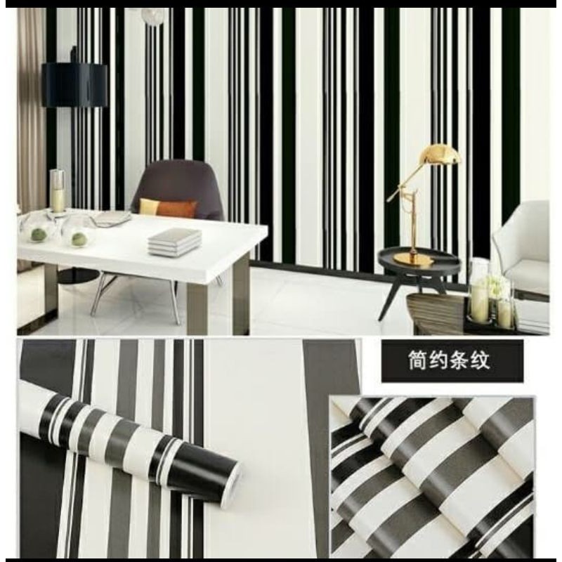 Jual grosir murah wallpaper stiker dinding motip abu2 garis hitam besar ...