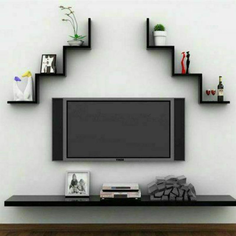 Jual Rak MEJA MINIMALIS MURAH MODERN Rak TV Dinding Tempel Nakas Kayu ...