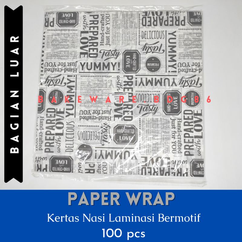 Jual KERTAS NASI LAMINASI 30X30CM / PAPER WRAP ISI 100 LEMBAR FOOD ...