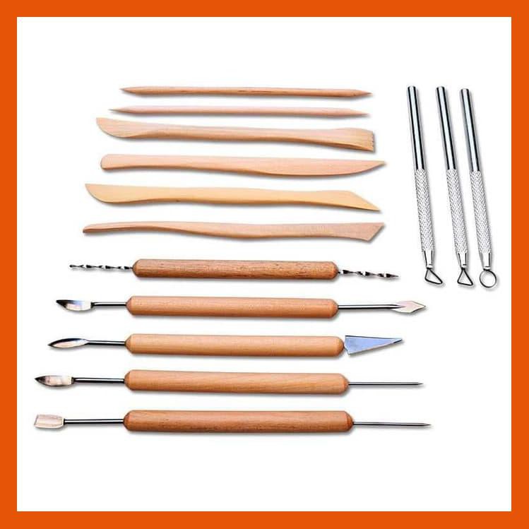 Jual ALAT UKIR TANAH LIAT 14 IN 1 PERALATAN CLAY SCULPTURE POTTERY ...