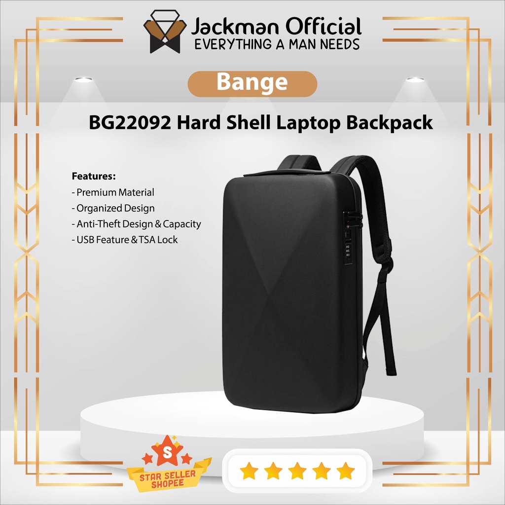 Jual BANGE BG22092 Hard Shell Laptop Backpack Bag 15.6 Inch Alt BG22201 ...