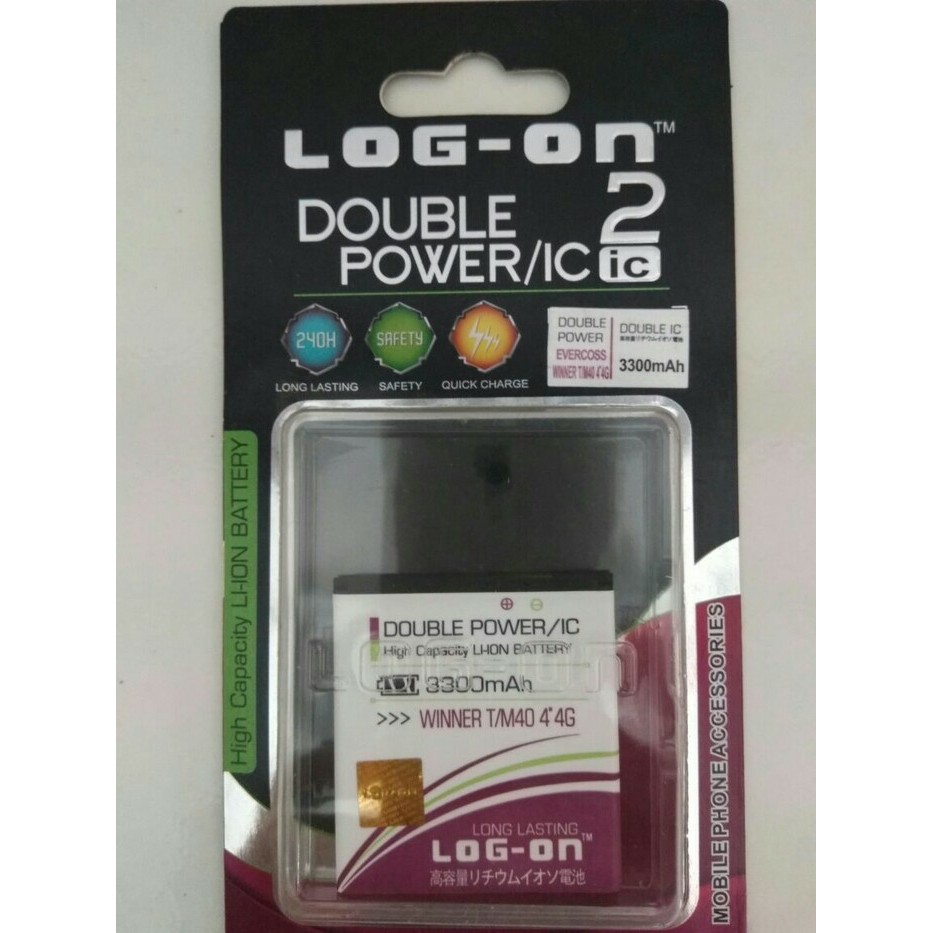 Jual Evercoss Winner T 4G/M40 Battery Log On Double Power/IC | Shopee Indonesia