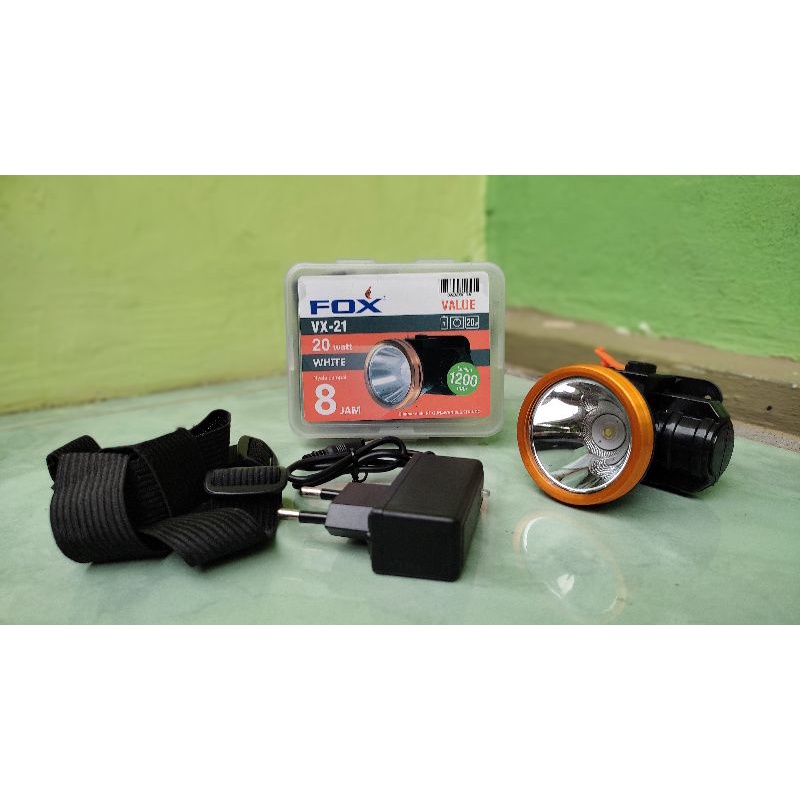 Jual Lampu senter kepala/camping FOX 20 Watt | Shopee Indonesia