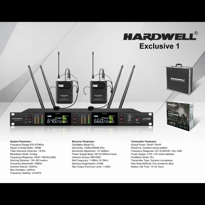 Jual Mic Wireless Hardwell EXCLUSIVE 1 Double Mic Clip On Headset ...