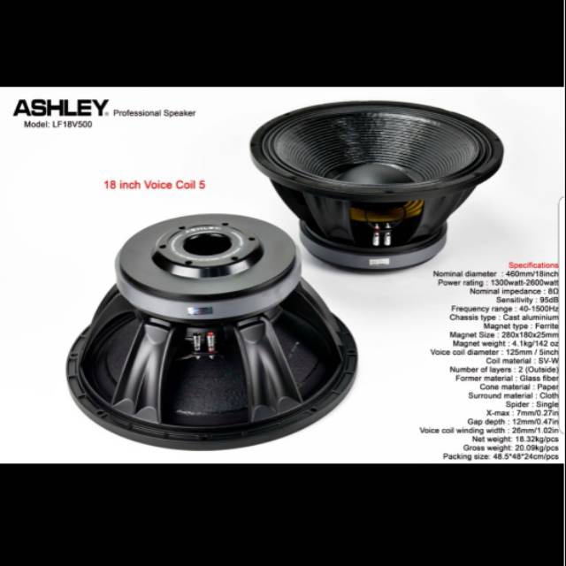 Jual SPEAKER ASHLEY LF18 V500 / Speaker Ashley 18 inch / Speaker Ashley ...