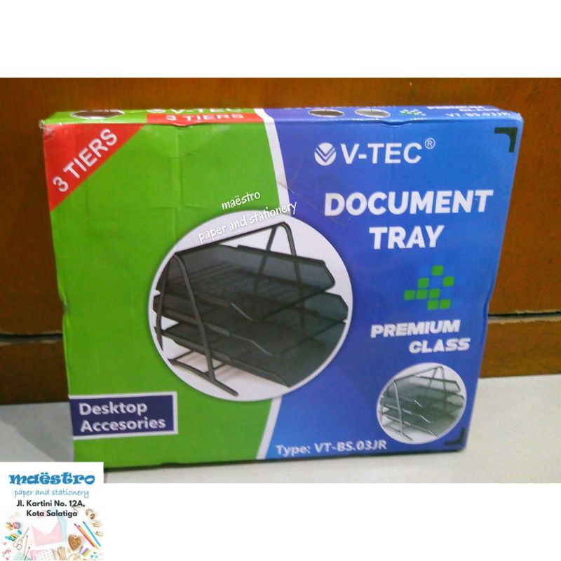 Jual Document Tray Besi 3 Susun / Vtec Elevated Tray / Rak Surat / Rak ...