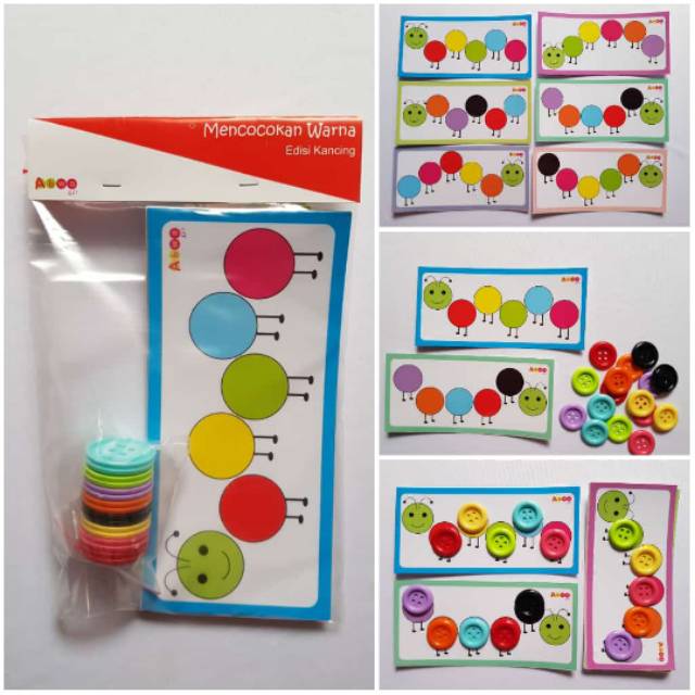 Jual Printable mencocokkan warna kancing montessori | Shopee Indonesia