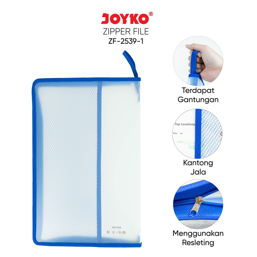 Jual Zipper File Map Plastik Resleting Joyko ZF-2539-1 F4 Jala | Shopee ...