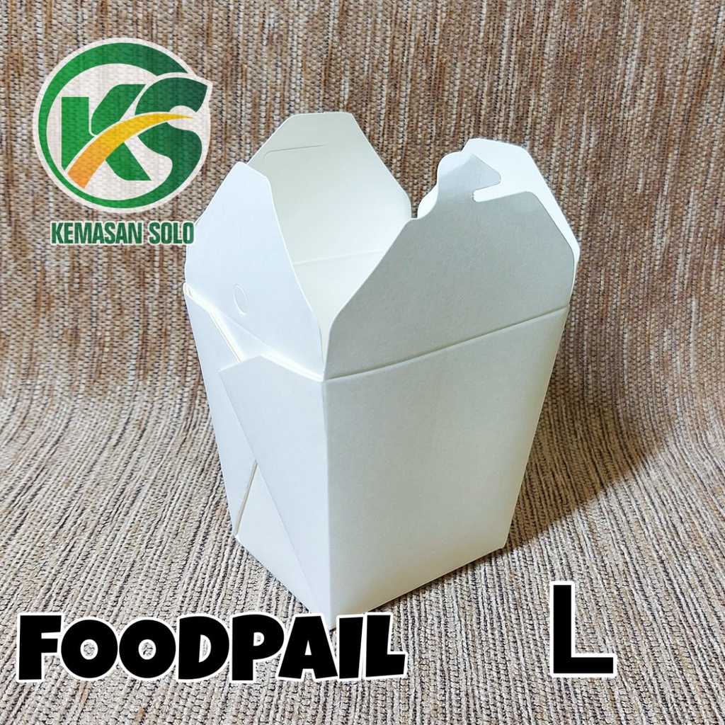 Jual food pail rice box lunch kotak makan putih polos ukuran L | Shopee ...