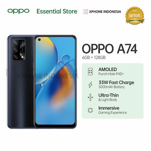 Jual HP OPPO A74 6/128 GB - OPO A74 RAM 6GB ROM 128GB GARANSI RESMI OPPO - Hitam | Shopee Indonesia