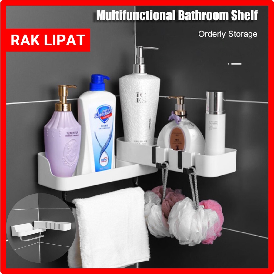 Jual Rak Gantung Lipat Dinding Dapur Kamar Mandi Sudut Storage Triangle ...