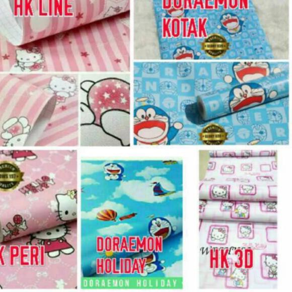 Jual _ 8JT WALLPAPER DINDING Terbaik HELLO KITTY DORAEMON HK Stitch Tayo Frozen Keropi ukuran 45 ...