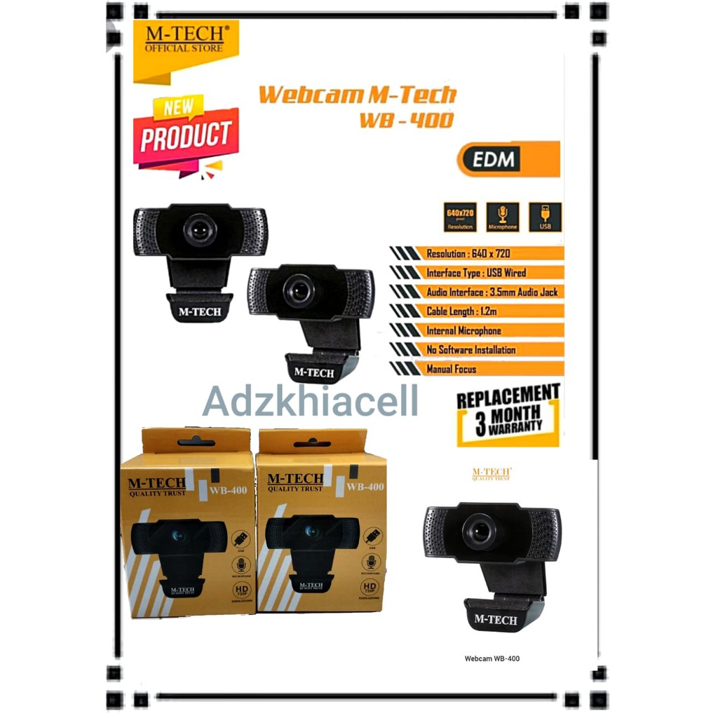 Jual WEBCAM CAMERA WB400 WB 400 M-TECH (MURAH) 720MEGA PIXCEL webcam ...