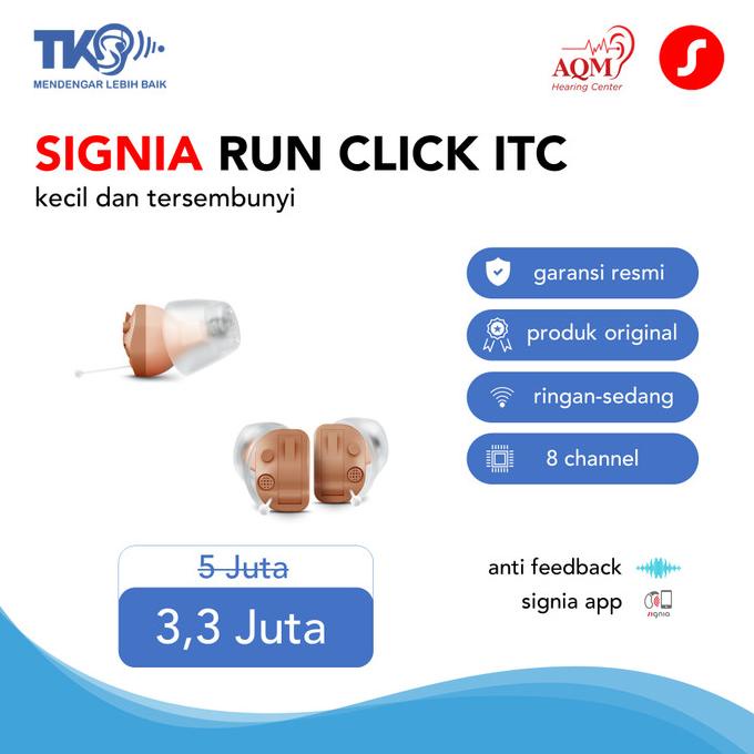 Jual Alat Bantu Dengar Signia Run Instant Click ITC 8 Channel | Shopee Indonesia
