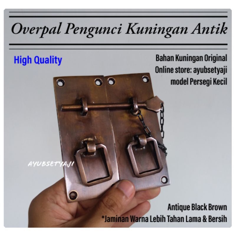 Jual Overpal Kuningan Gembok Pengunci Pintu Antik Model Kotak Persegi ...