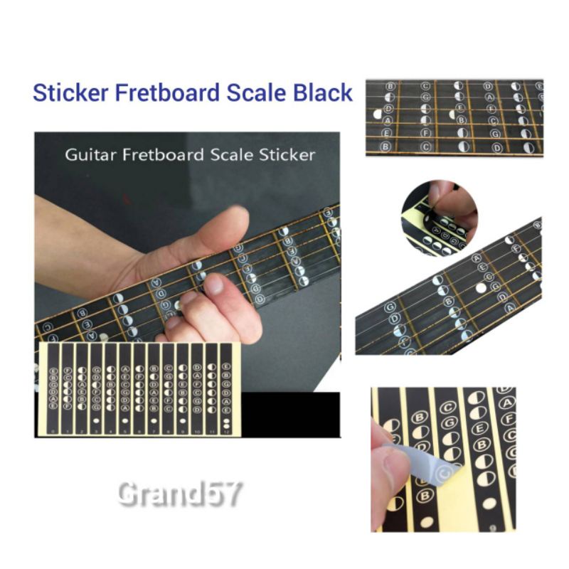 Jual sticker fretboard gitar fret stiker fingerboard decal notes nada ...