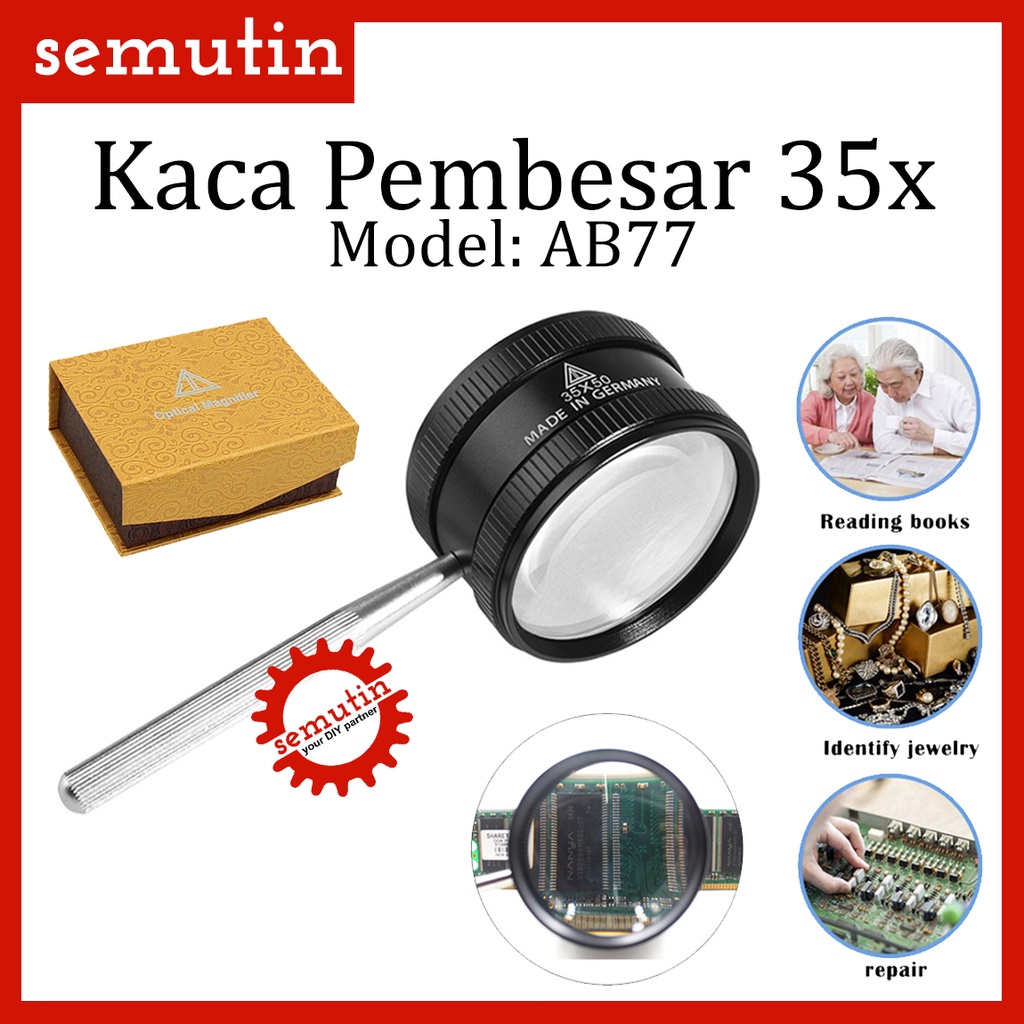 Jual Kaca Pembesar 35x AB77 / Lup Lensa Magnifier Handheld / Membaca ...