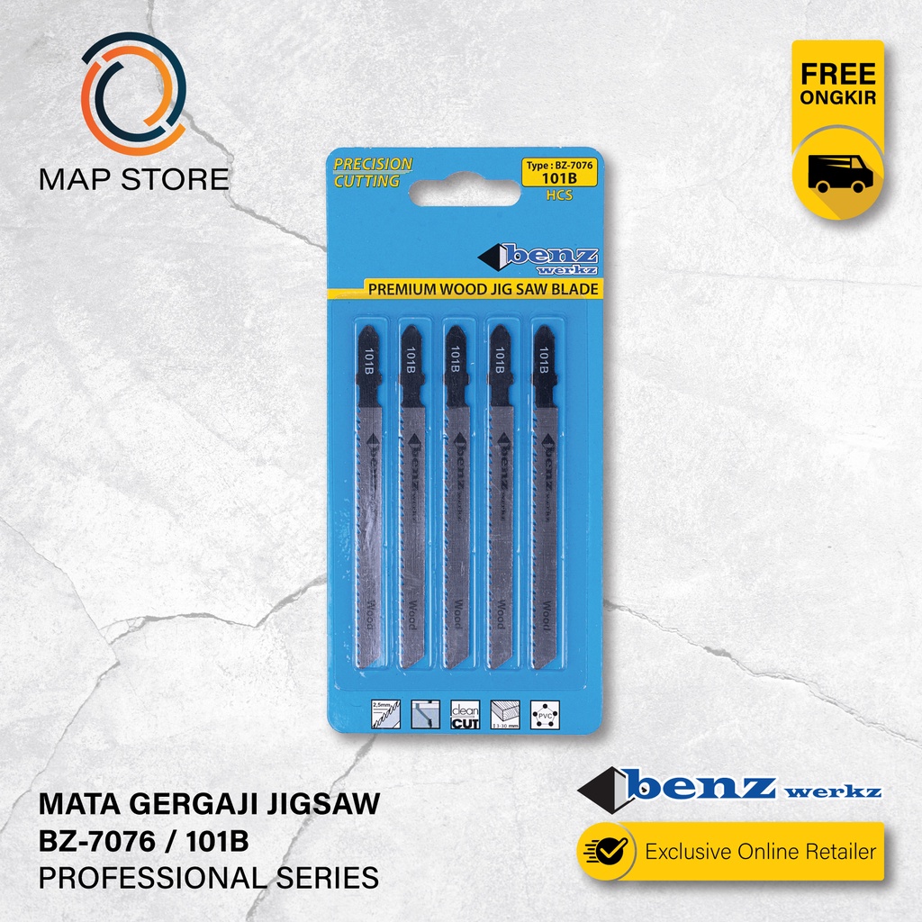 Jual Mata Gergaji Jig Saw Jigsaw Blade kayu 101B wood By Benz BZ 7076 ...