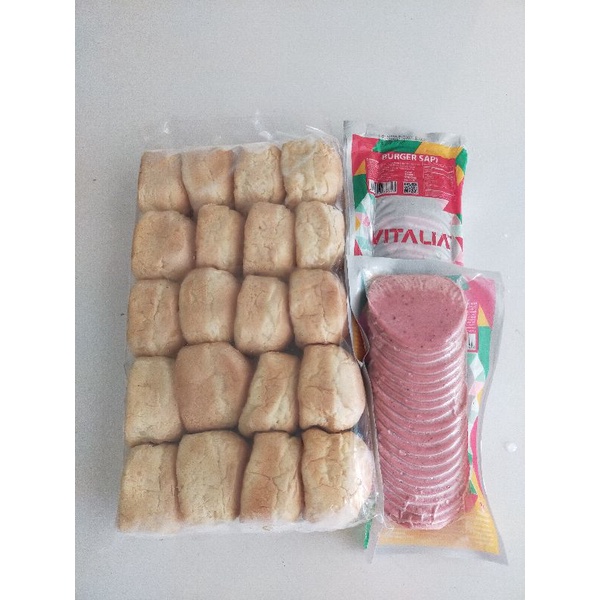 Jual paket roti Mini burger isi 20 + Ham Vitalia isi 20 (Tambahkan ...