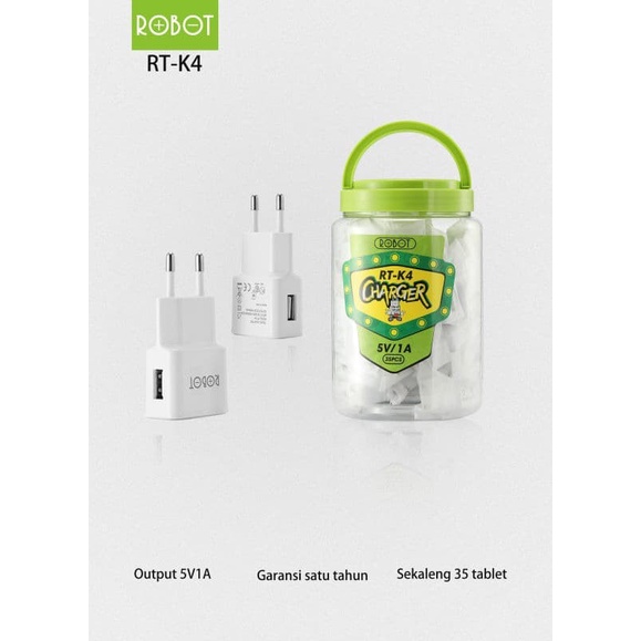 Jual Robot RT-K4 Adaptor Charger 1A Original Promo Price Vivan (Per 1 ...