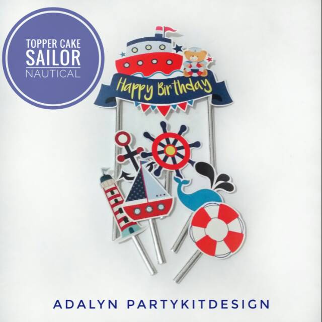 Jual TOPPER CAKE SAILOR NAUTICAL / HIASAN KUE ULTAH | Shopee Indonesia