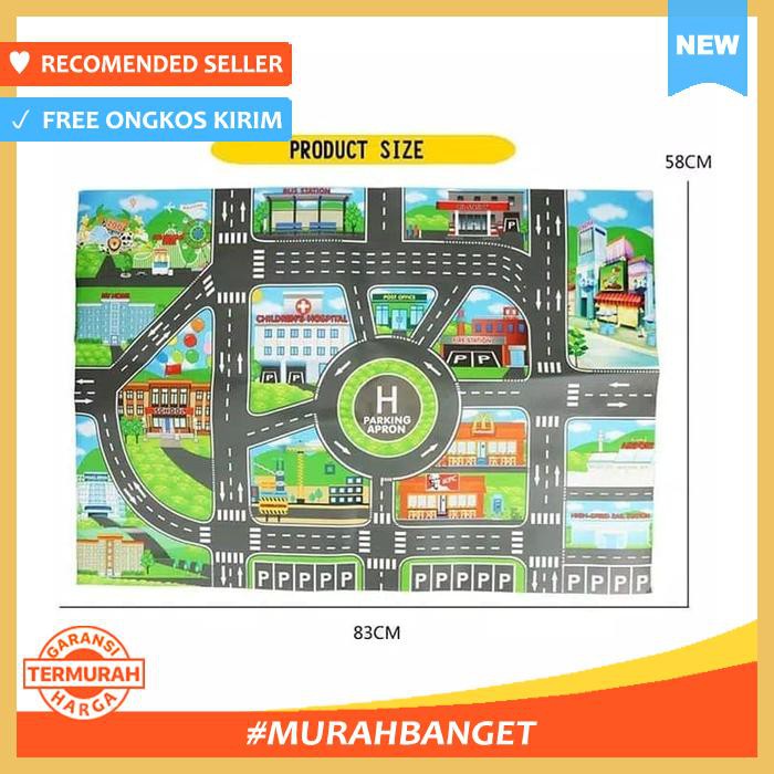 Jual ALAS MAIN ANAK PETA JALANAN MOBIL MOBILAN PLAYMAT ANAK CITY MAP ...