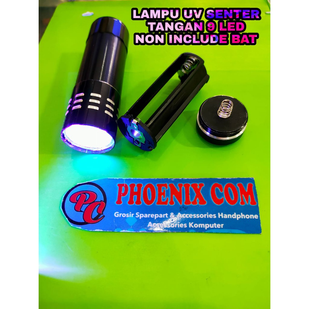 Jual LAMPU UV SENTER TANGAN 9 LED NON BAT | Shopee Indonesia