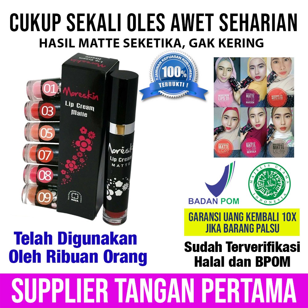 Jual LIPSTIK MORESKIN NASA PINK MENYALA | LC08PN | LIP CREAM POPULER ...