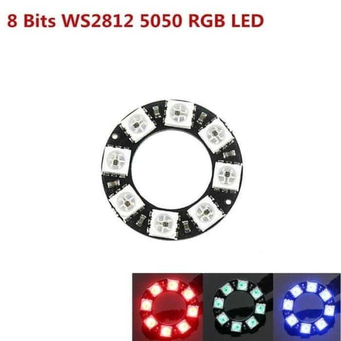 Jual Round LED RGB 8bit WS2812 WS2812B 5050 Builtin Driver Neopixel ...