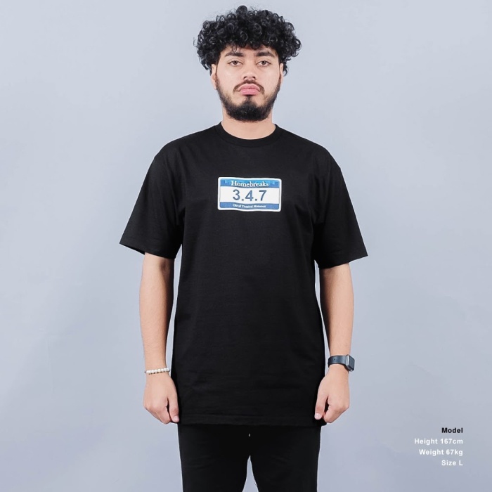 Jual UNKL347 Kaos Pria Lengan Pendek Hitam Sablon Plat Nomor HC PTAL ...