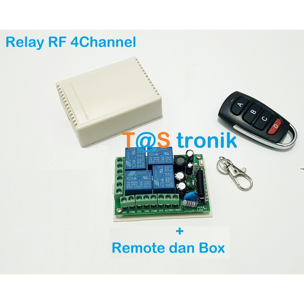 Jual RF Relay Switch 4CH Wireless Relay Remote 4ch 433Mhz 220V AC 12V ...